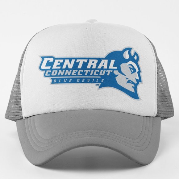 Accessories | New Central Connecticut Blue Devils Logo Foam Trucker Snapback Hat 2tone Grey ...